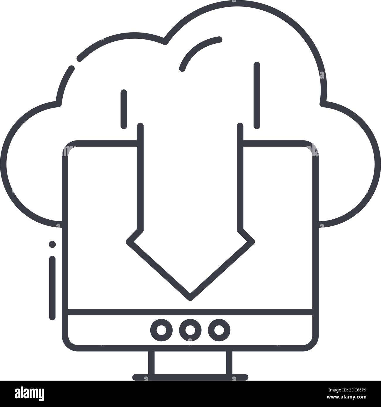 Data control panel icon, linear isolated illustration, thin line vector, web design sign ...