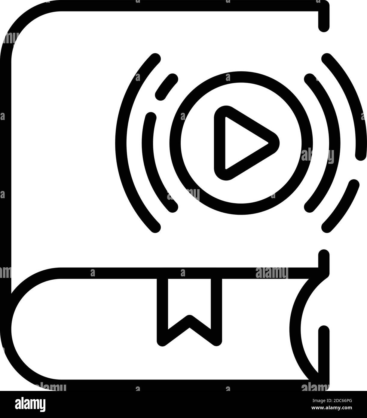 Audio book icon. Outline audio book vector icon for web design isolated ...