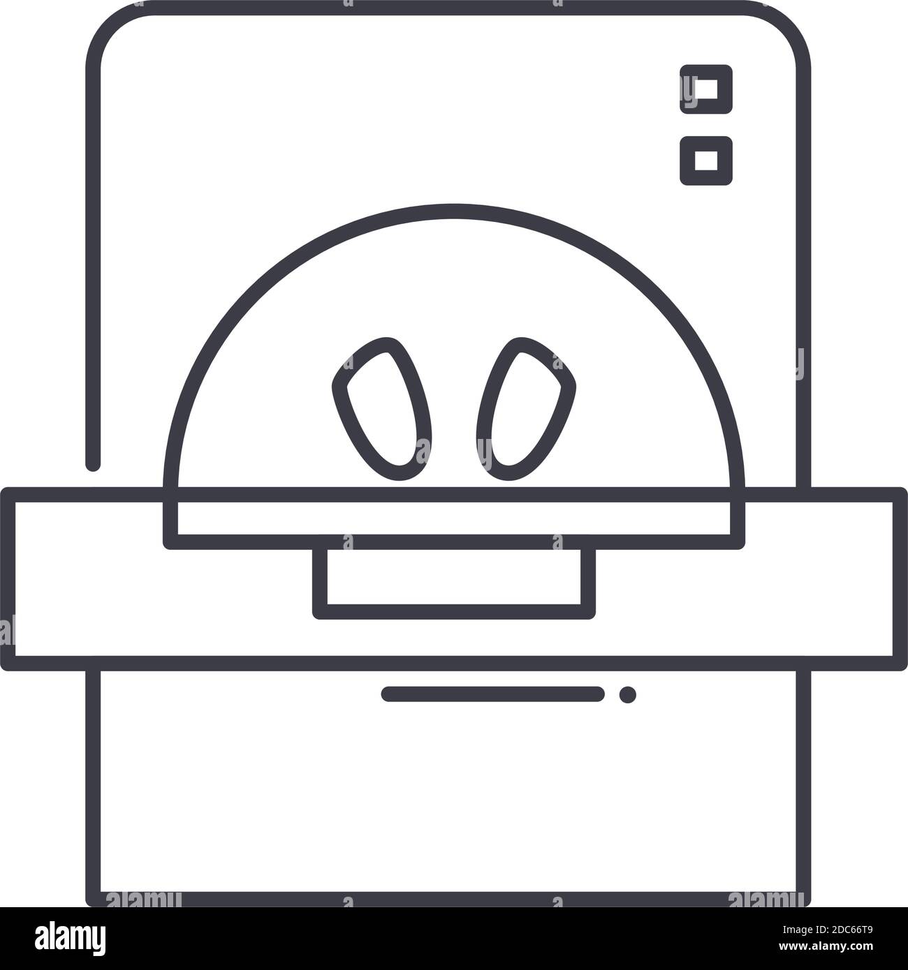 Ct scan icon, linear isolated illustration, thin line vector, web design sign, outline concept ...