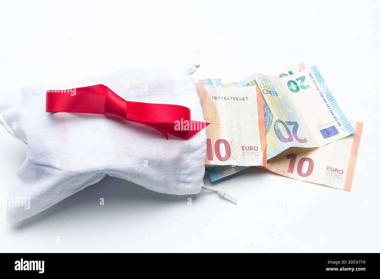 Bag full of money in Euro notes, Saving outside the traditional banking ...