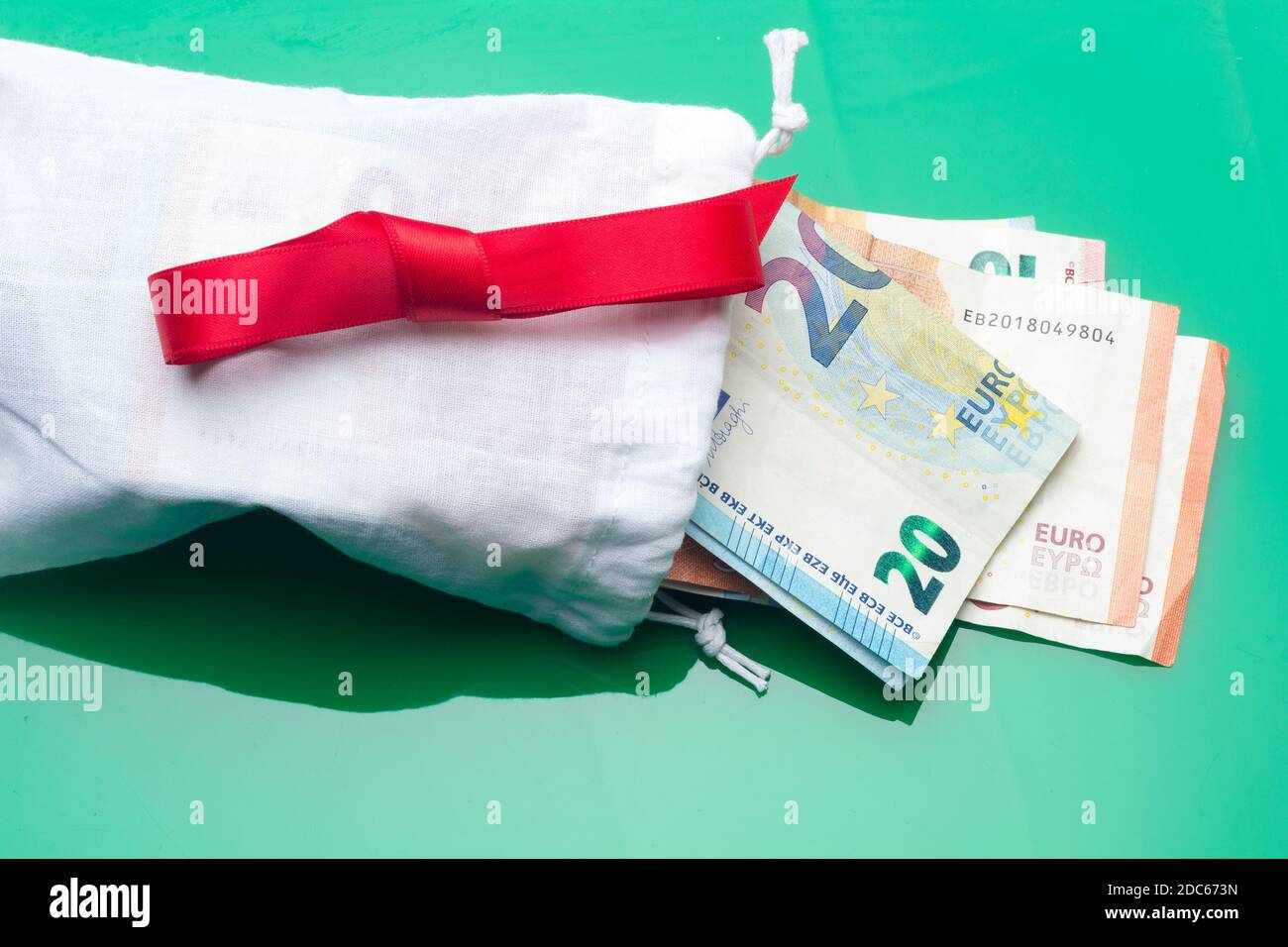 Bag full of money in Euro notes, Saving outside the traditional banking ...