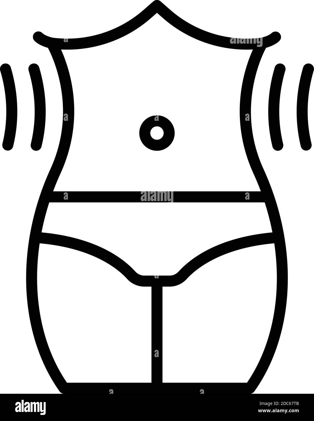 Fitness girl body icon. Outline fitness girl body vector icon for web ...