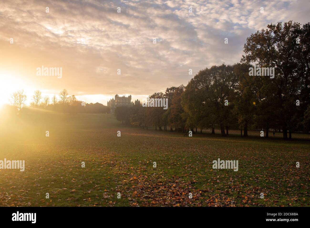 Autumn Sunrise at Wollaton Park Nottingham, Nottinghamshire England UK ...