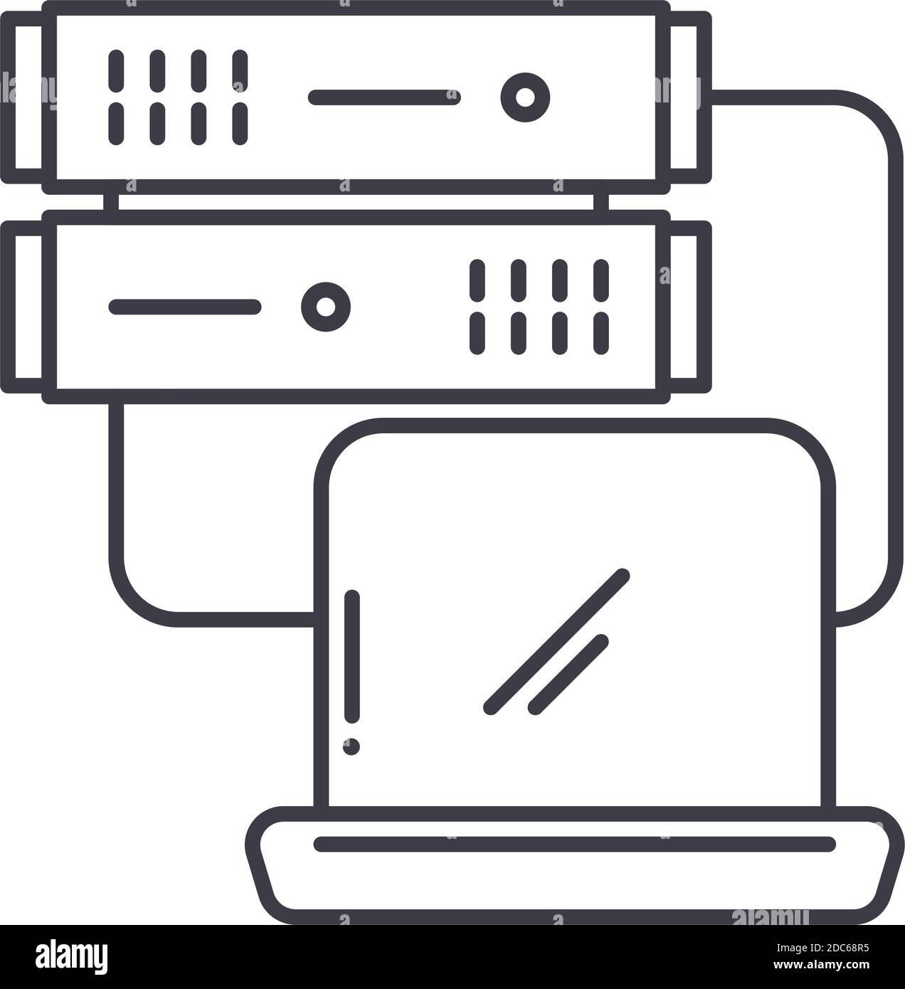 Data base icon, linear isolated illustration, thin line vector, web ...