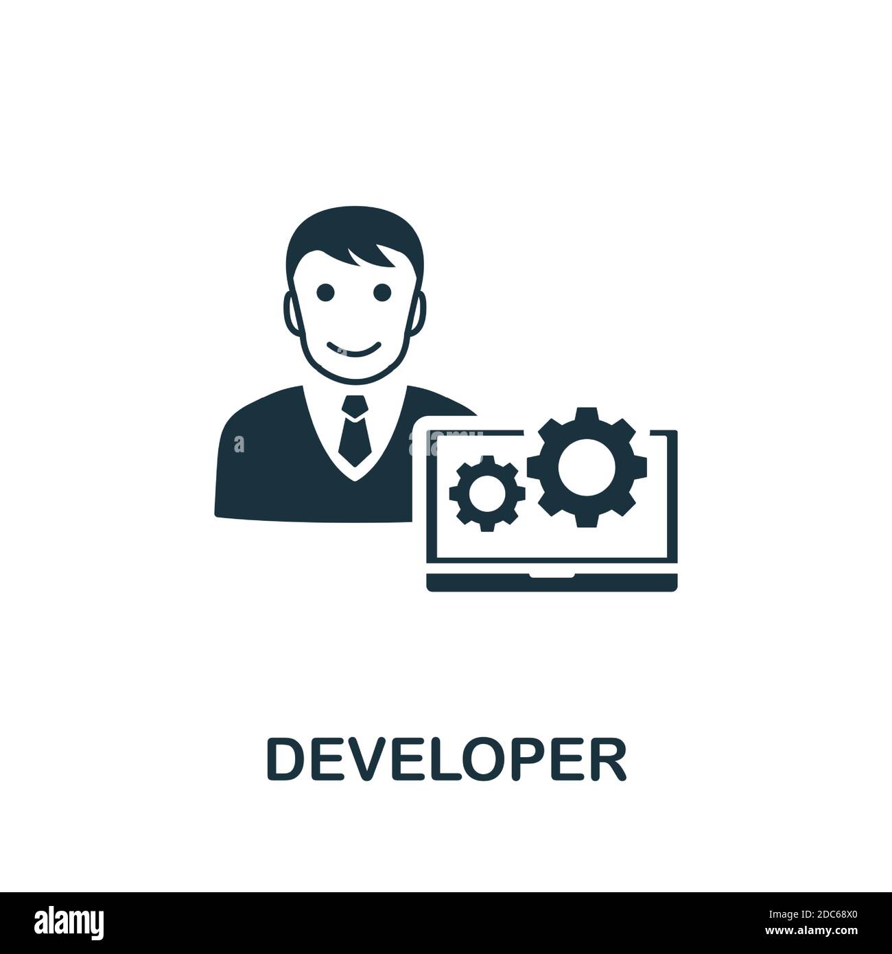 Developer icon. Simple element from agile method collection. Filled ...