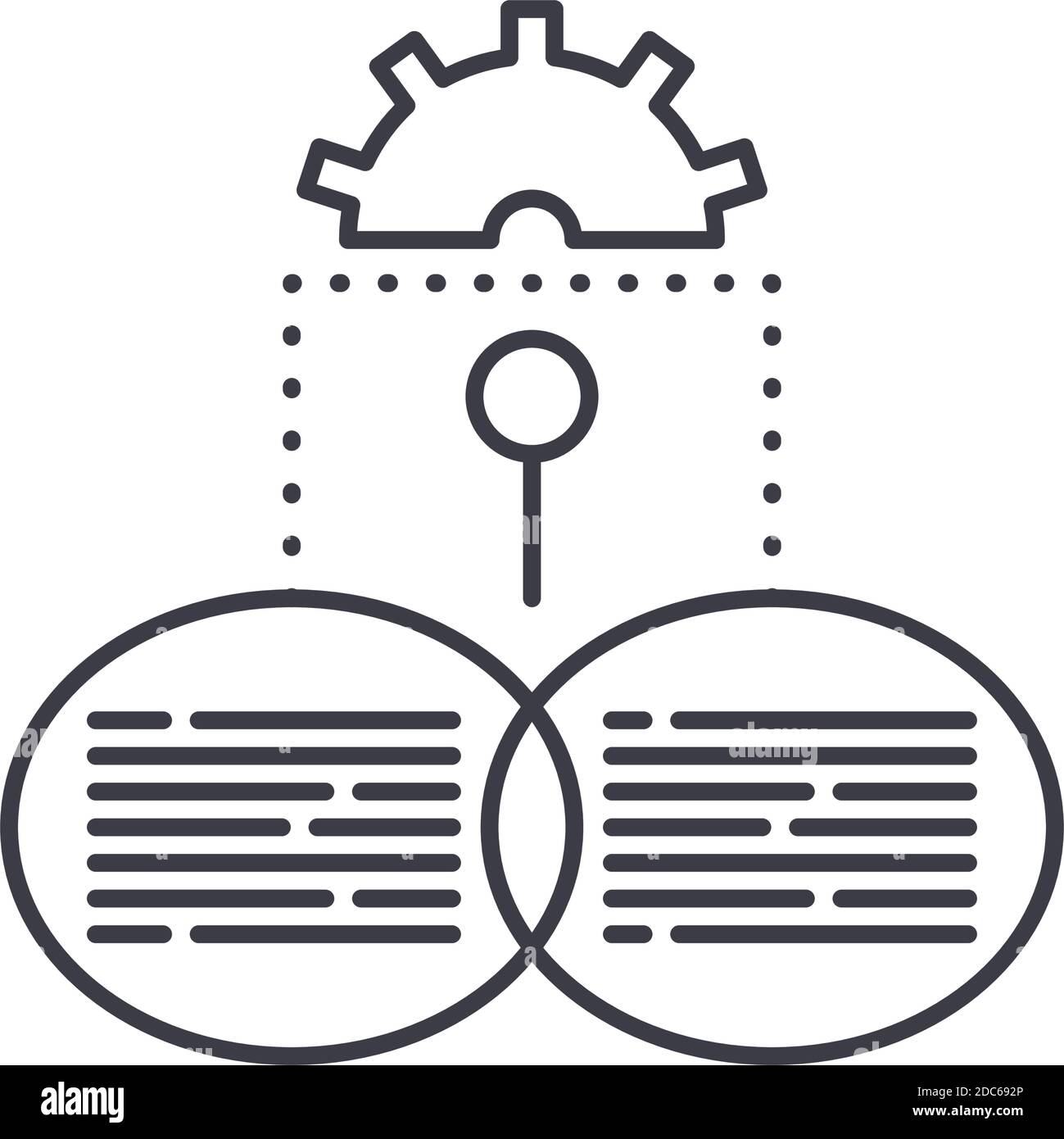 Data base image icon, linear isolated illustration, thin line vector ...