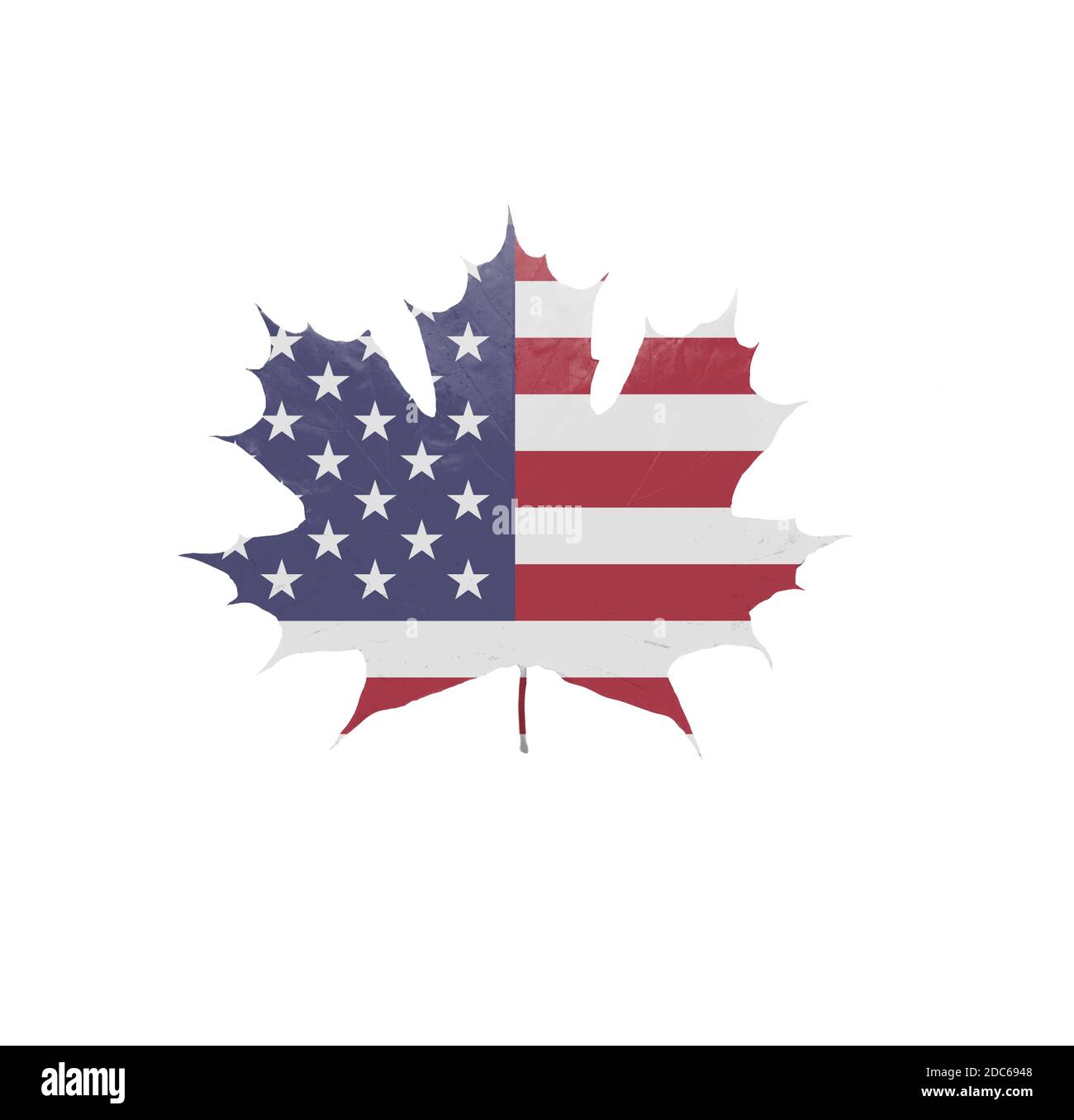 America's flag on a leaf is isolated on a white background Stock Photo ...