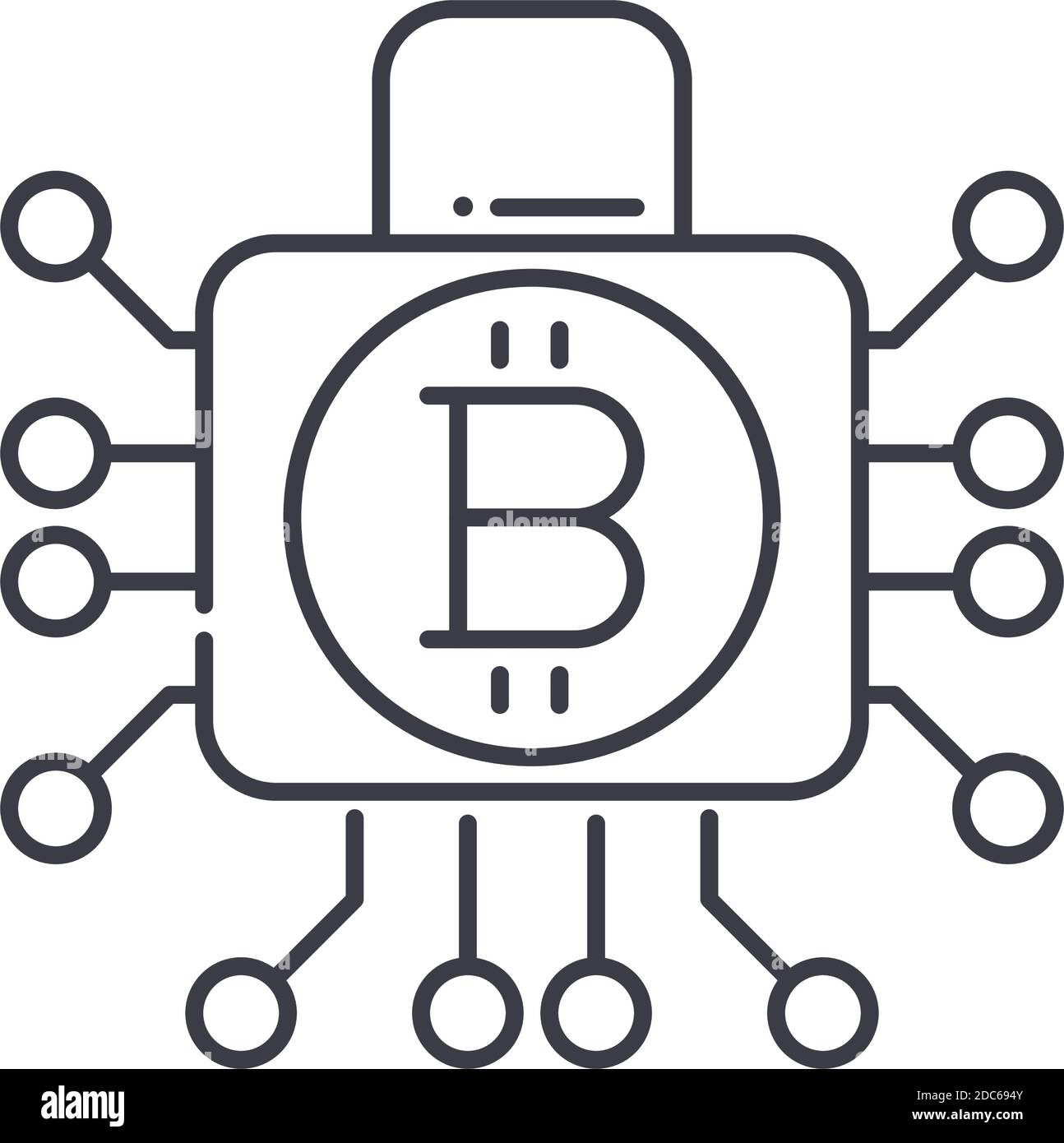 Cryptography icon, linear isolated illustration, thin line vector, web ...