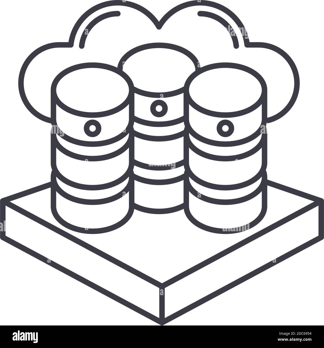 Data center symbol icon, linear isolated illustration, thin line vector ...
