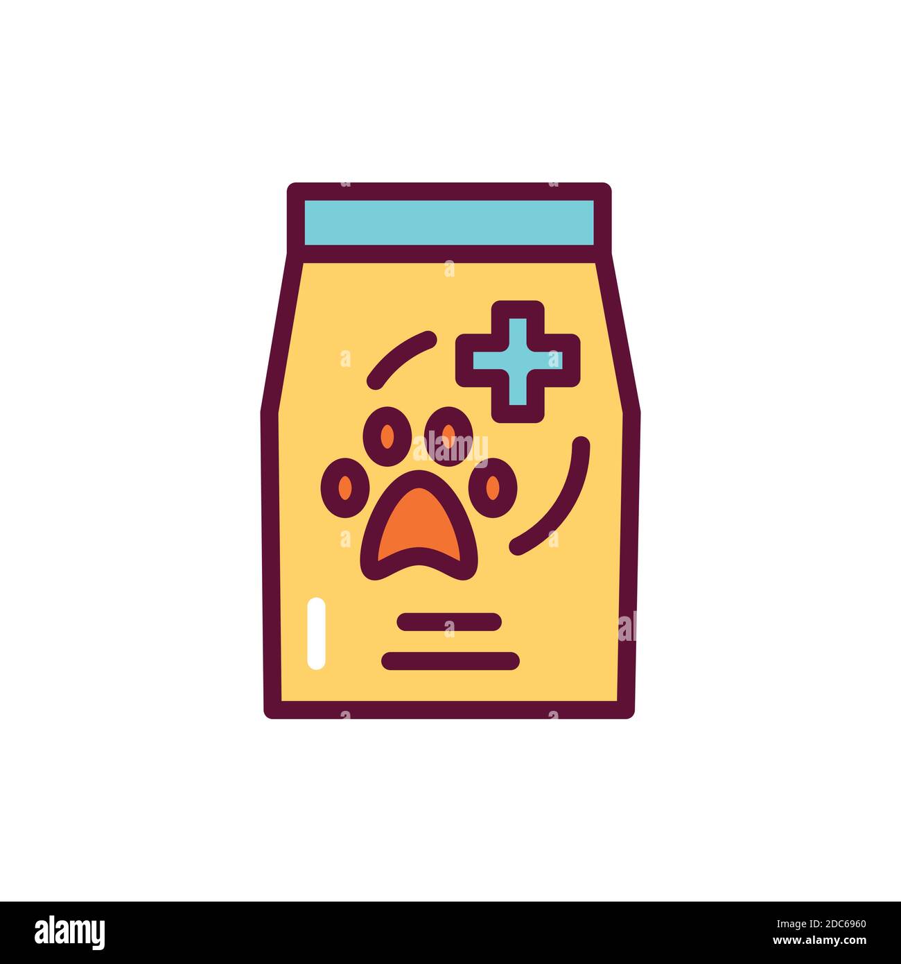 Medical food for pets color line icon. Isolated vector element. Outline ...