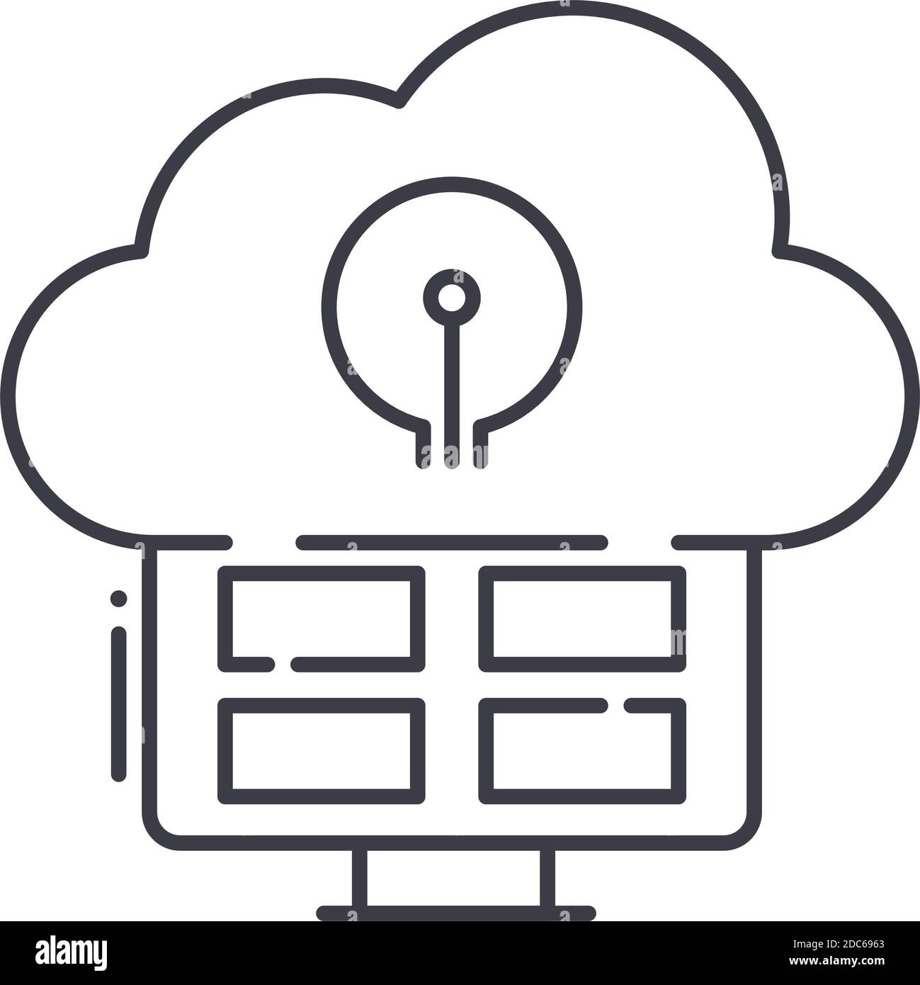 Data Center Icon Linear Isolated Illustration Thin Line Vector Web Design Sign Outline