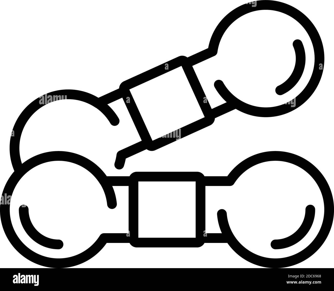 Home dumbbells icon. Outline home dumbbells vector icon for web design isolated on white ...