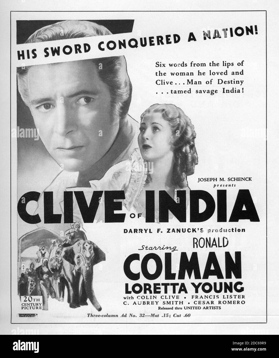 RONALD COLMAN and LORETTA YOUNG in CLIVE OF INDIA 1935 director RICHARD ...
