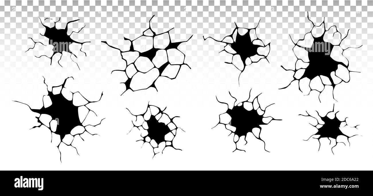 Ground cracks set. Earthquake and ground cracks, hole effect ...