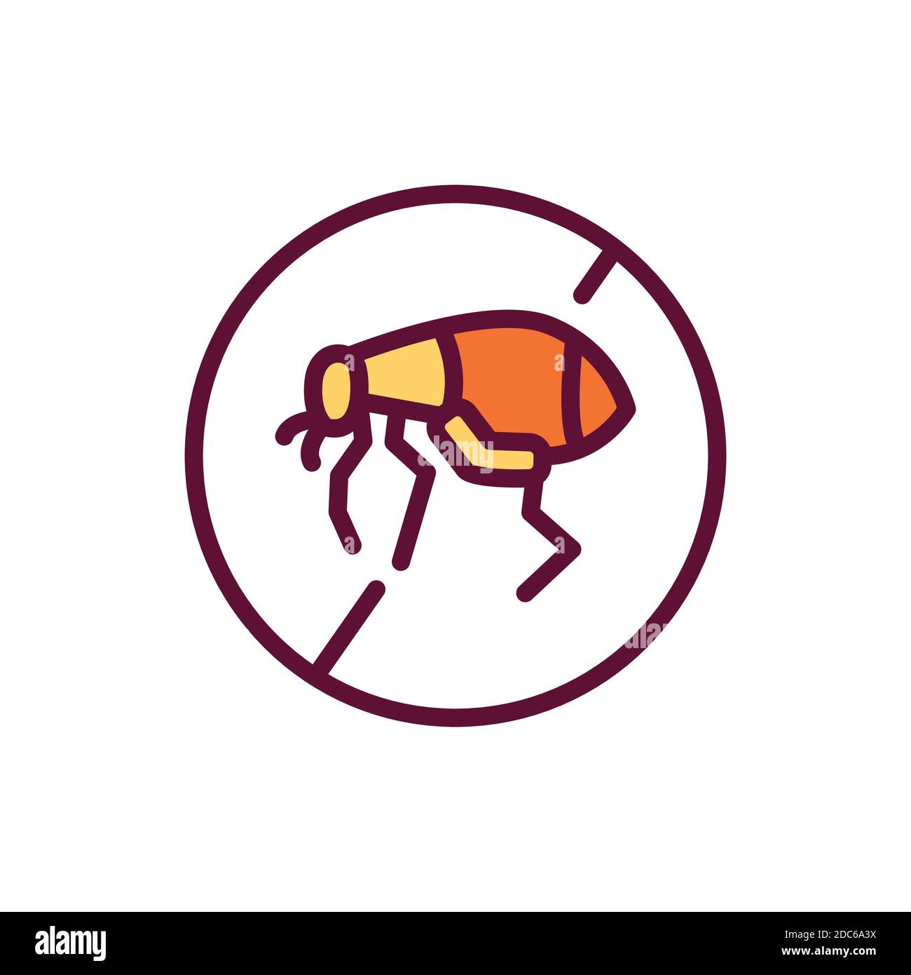 No pests color line icon. Isolated vector element. Outline pictogram ...
