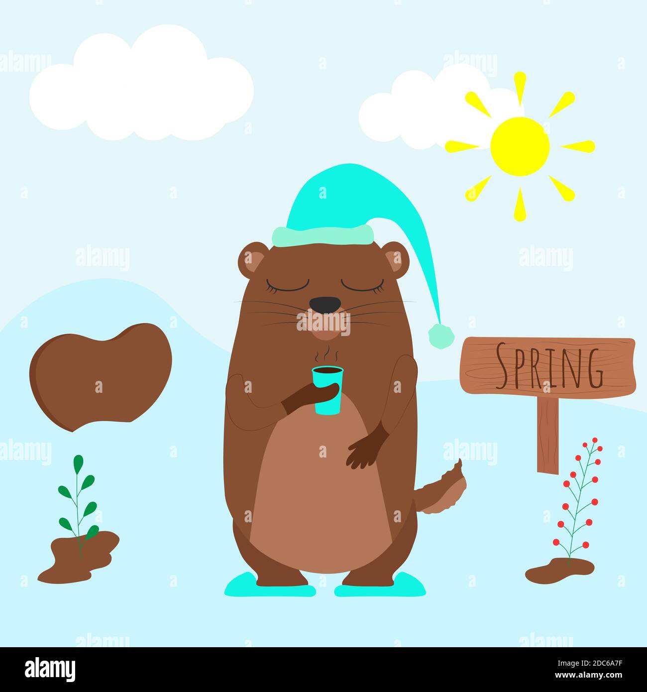 Clipart Groundhog Day Groundhog Day White Transparent, Happy Groundhog