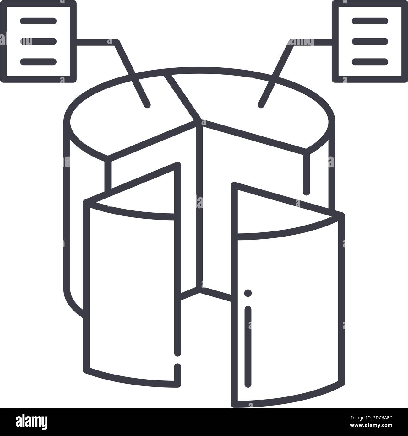 Data analytics symbol icon, linear isolated illustration, thin line ...