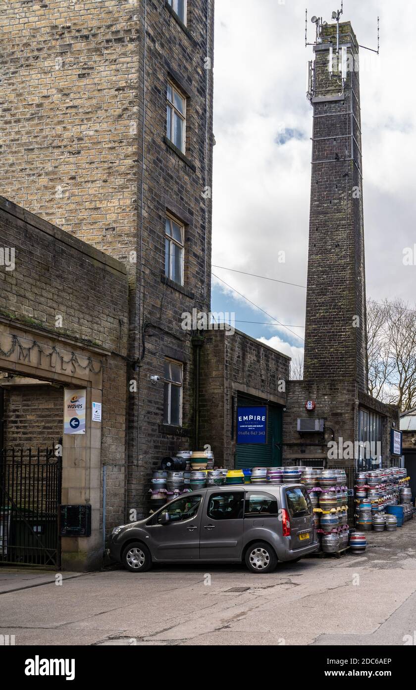 brewery chimney, slaithwiate Stock Photo - Alamy
