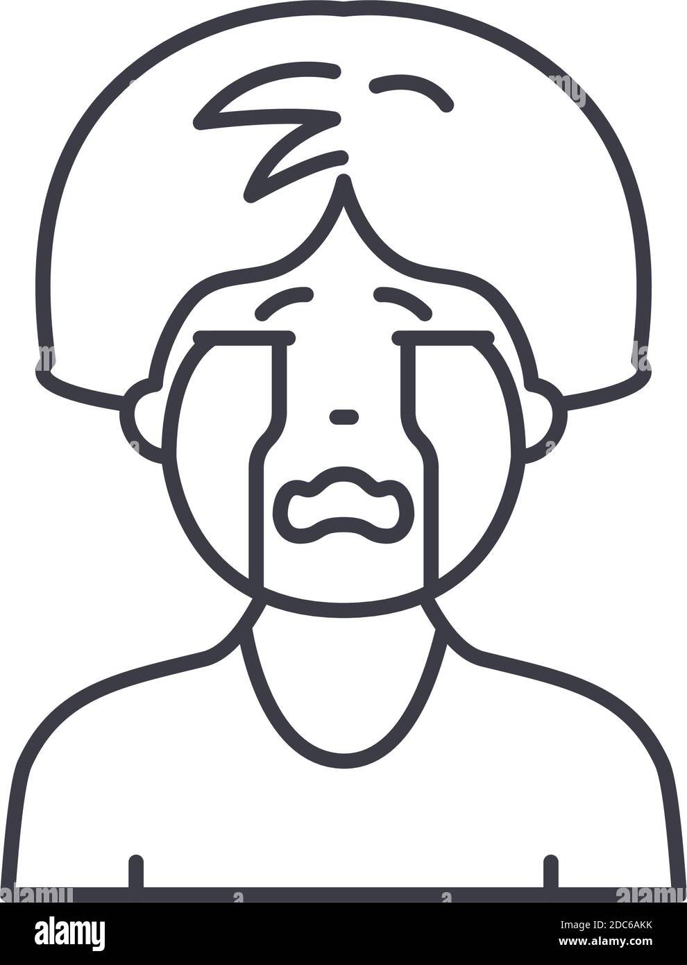 Cry icon, linear isolated illustration, thin line vector, web design ...