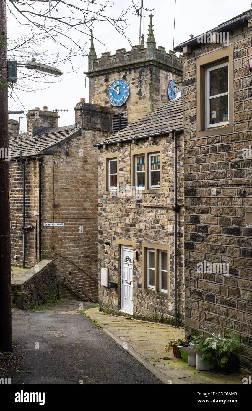 view of holy trinity church , holmfirth, from church terrace Stock ...