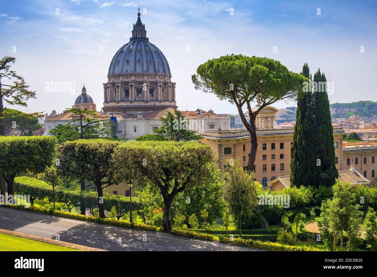 Rome, Vatican City / Italy - 2019/06/15: Panoramic view of St. Peter’s ...