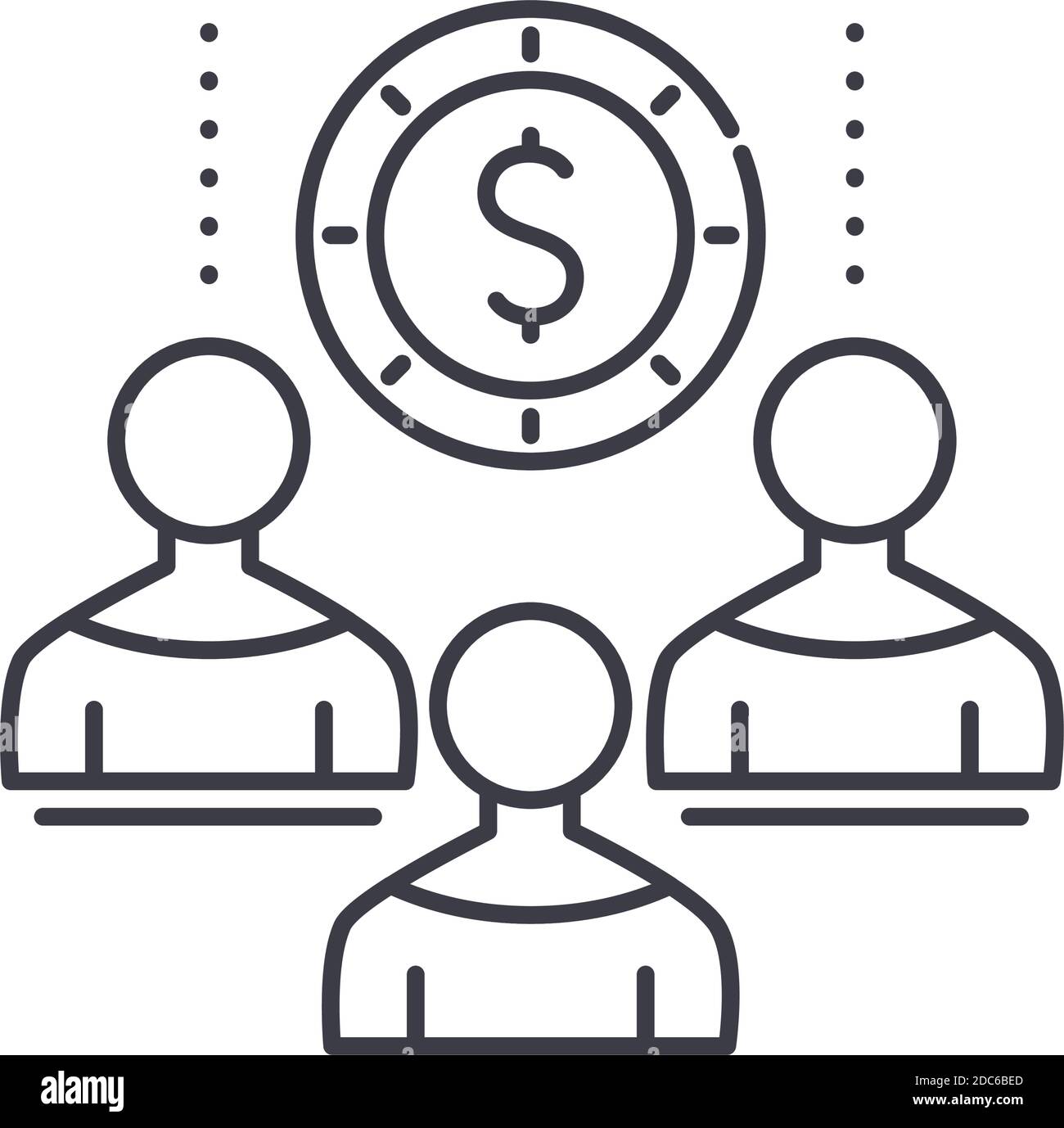 Crowd funding icon, linear isolated illustration, thin line vector, web ...