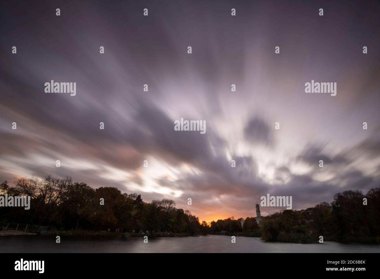 Sunset at Highfields University Park in Nottingham, Nottinghamshire ...