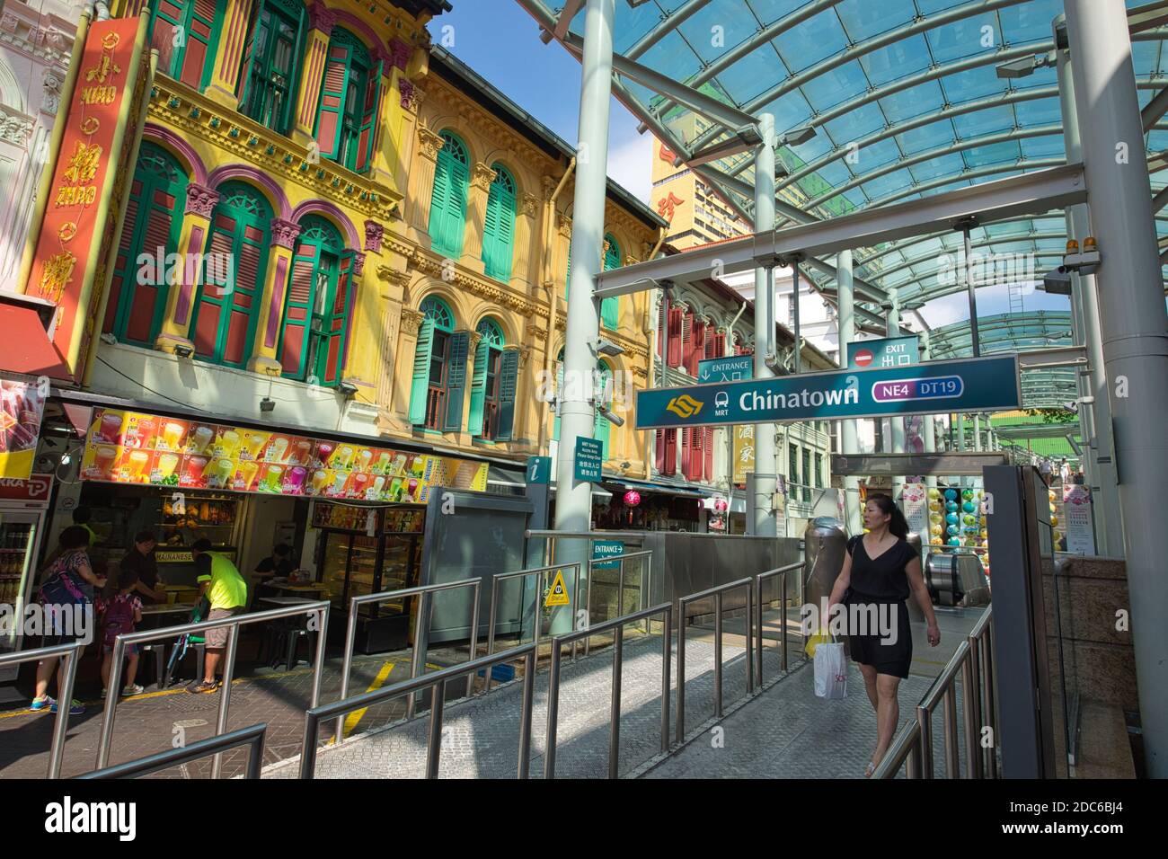Entrance to Chinatown MRT Station in Chinatown, Singapore, at Pagoda ...