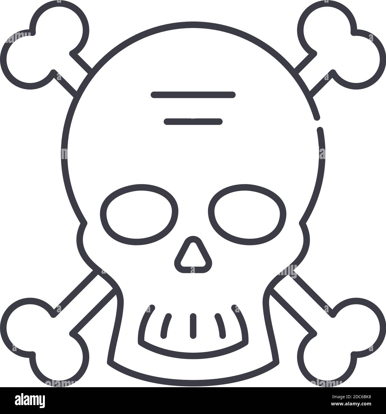 Dangerous icon, linear isolated illustration, thin line vector, web ...