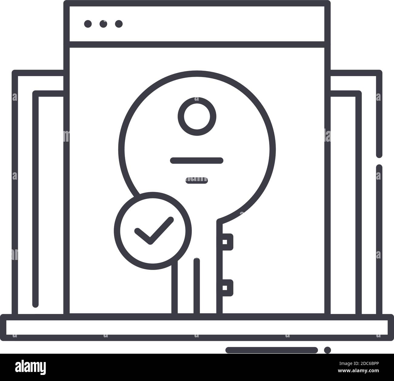 Data access icon, linear isolated illustration, thin line vector, web ...