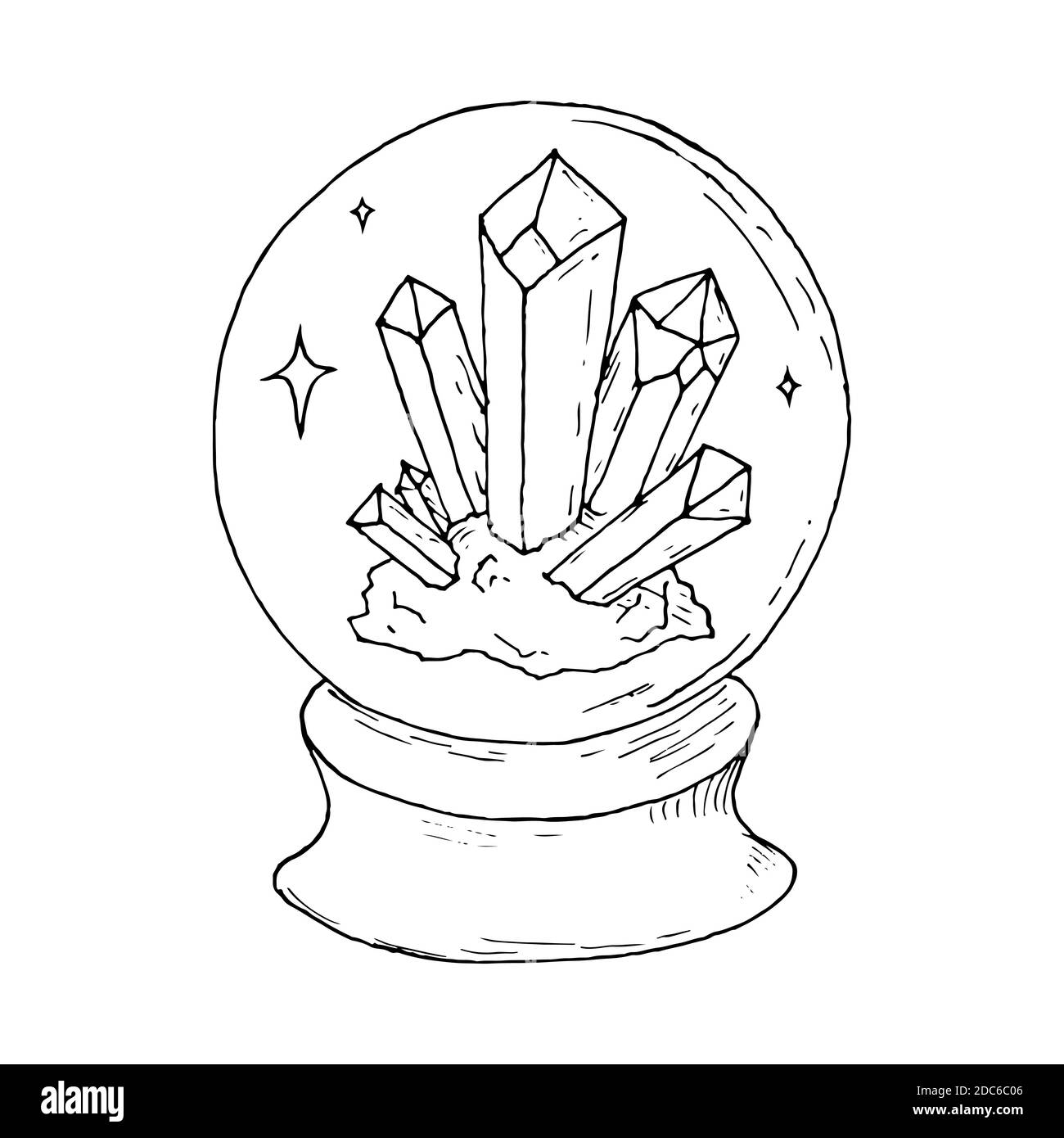 Magic ball with crystals inside. Vector illustration. Isolated object ...