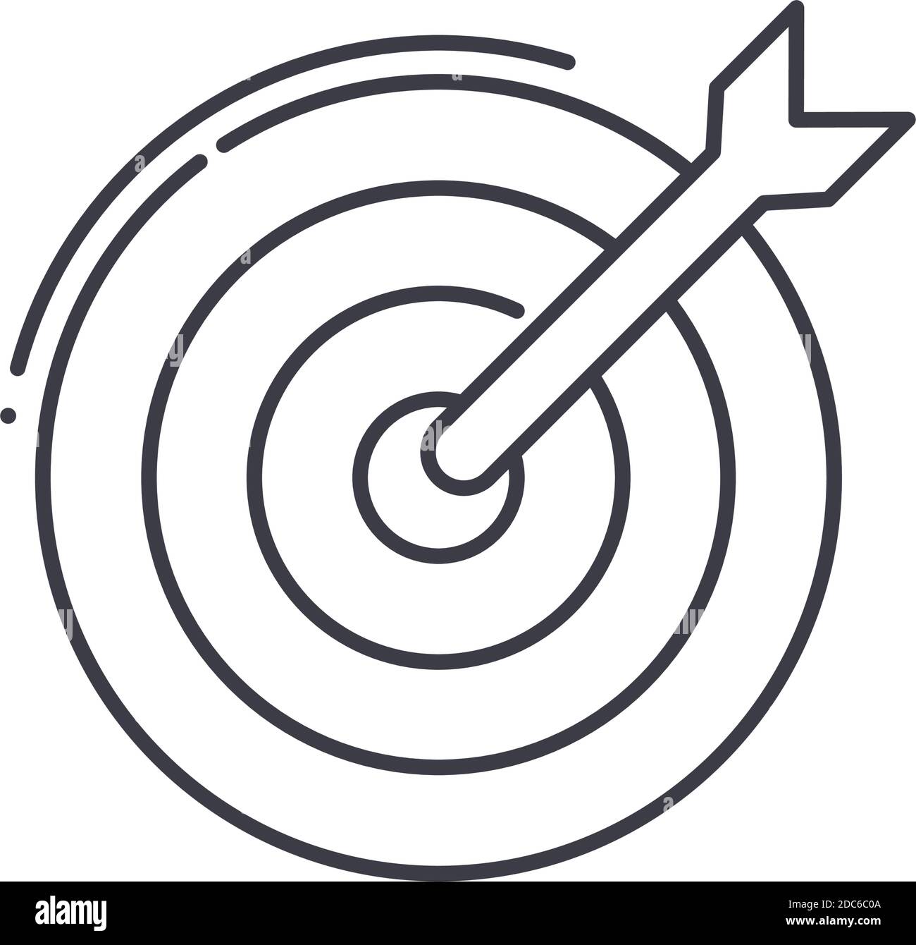 Dart board icon, linear isolated illustration, thin line vector, web ...