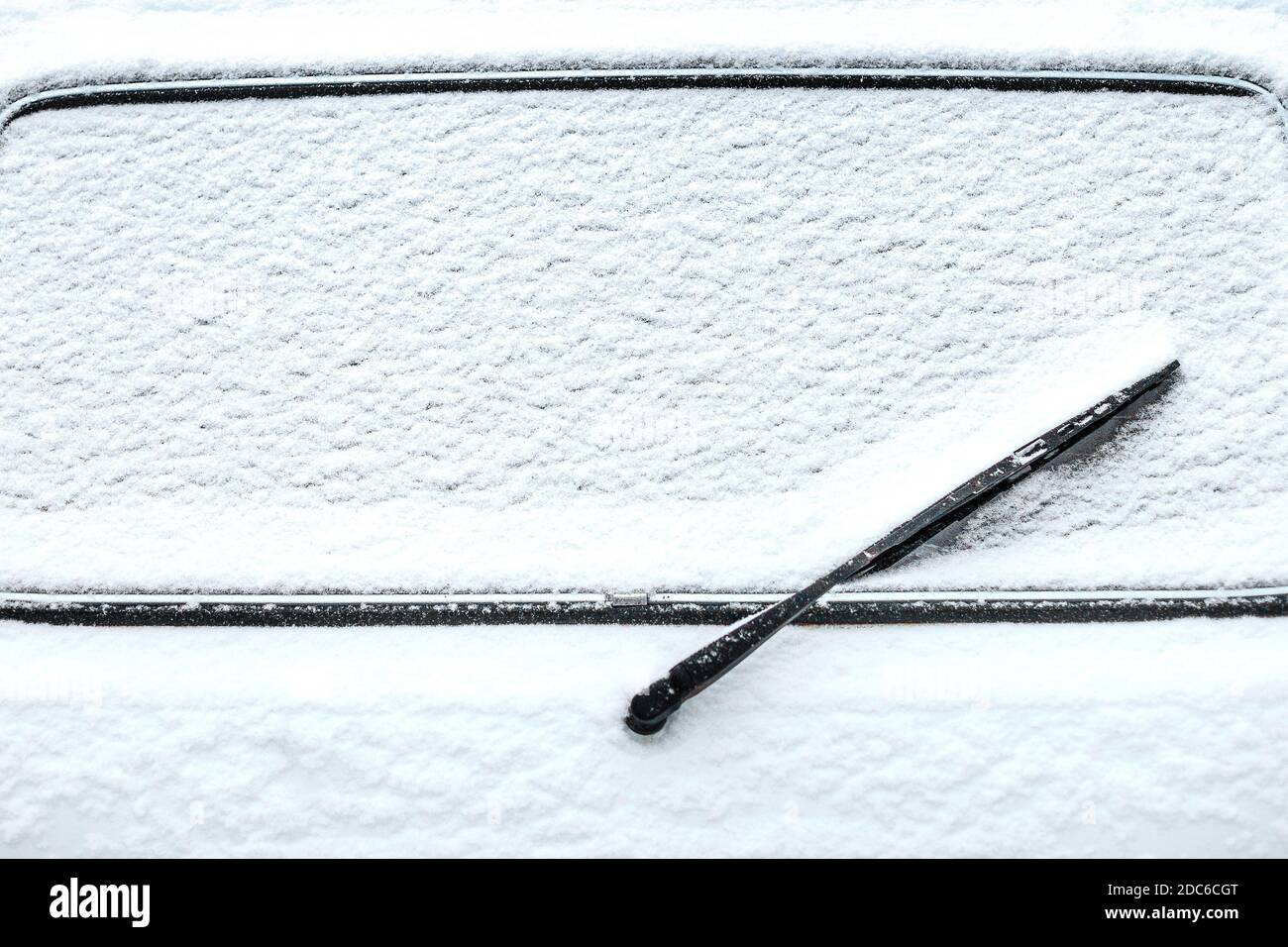 car windshield wiper in the snow Stock Photo - Alamy