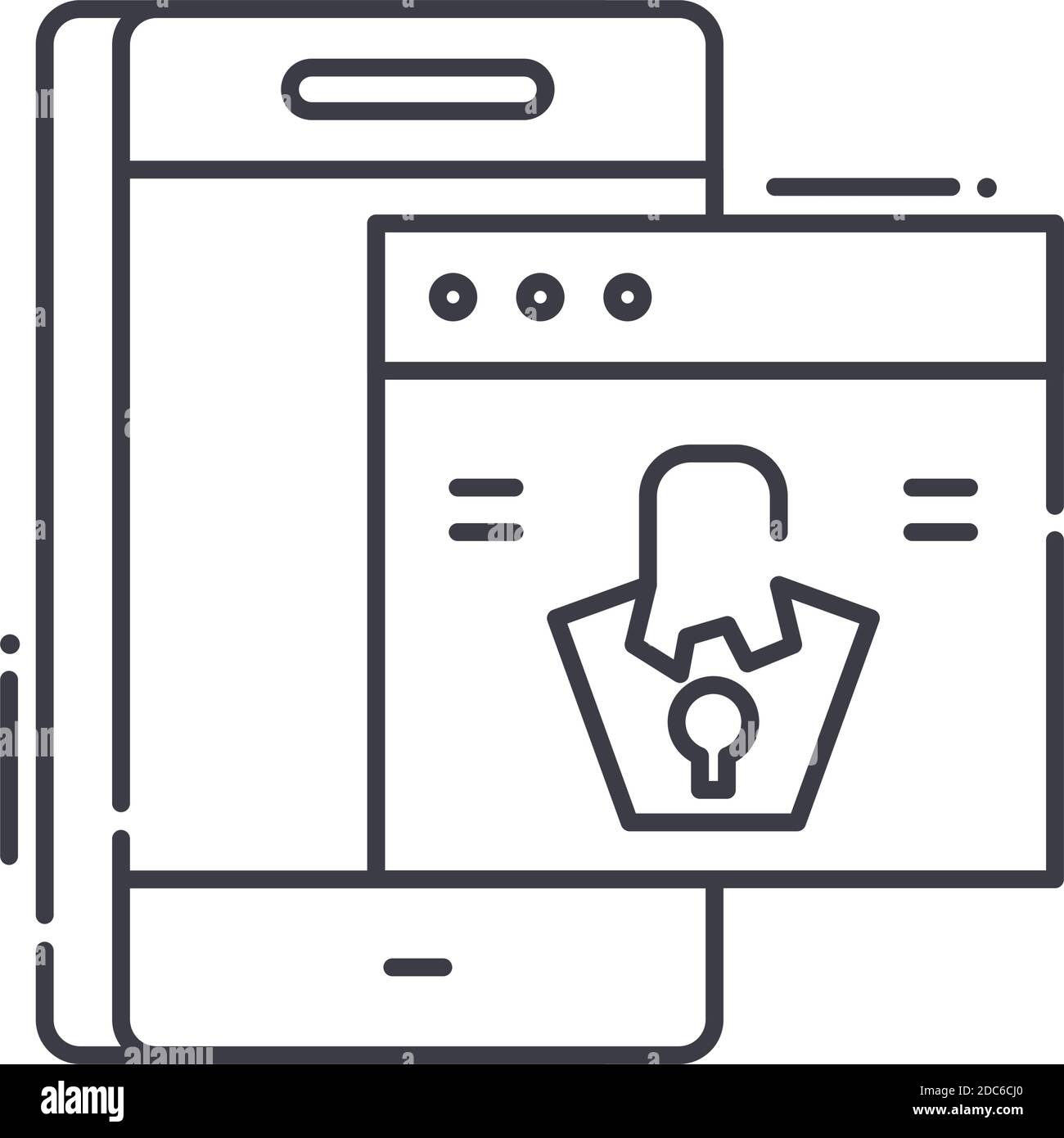 Cybercrime icon, linear isolated illustration, thin line vector, web ...