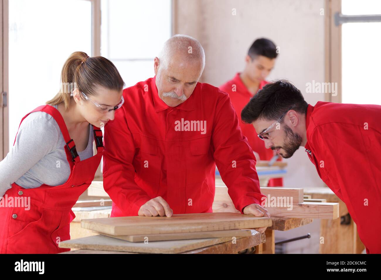 Carpenter team in wood hi-res stock photography and images - Alamy