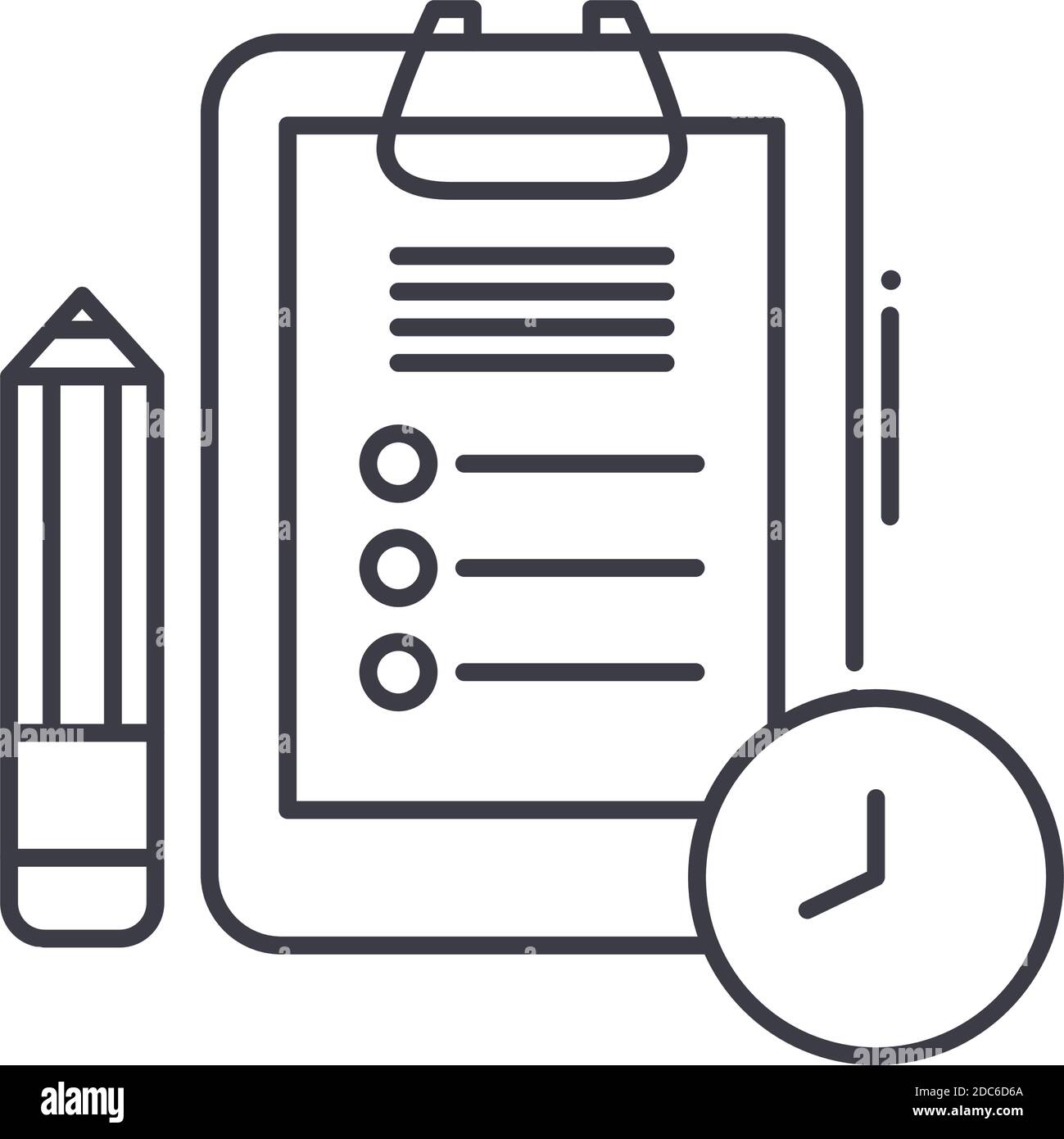 Daily shedule icon, linear isolated illustration, thin line vector, web ...