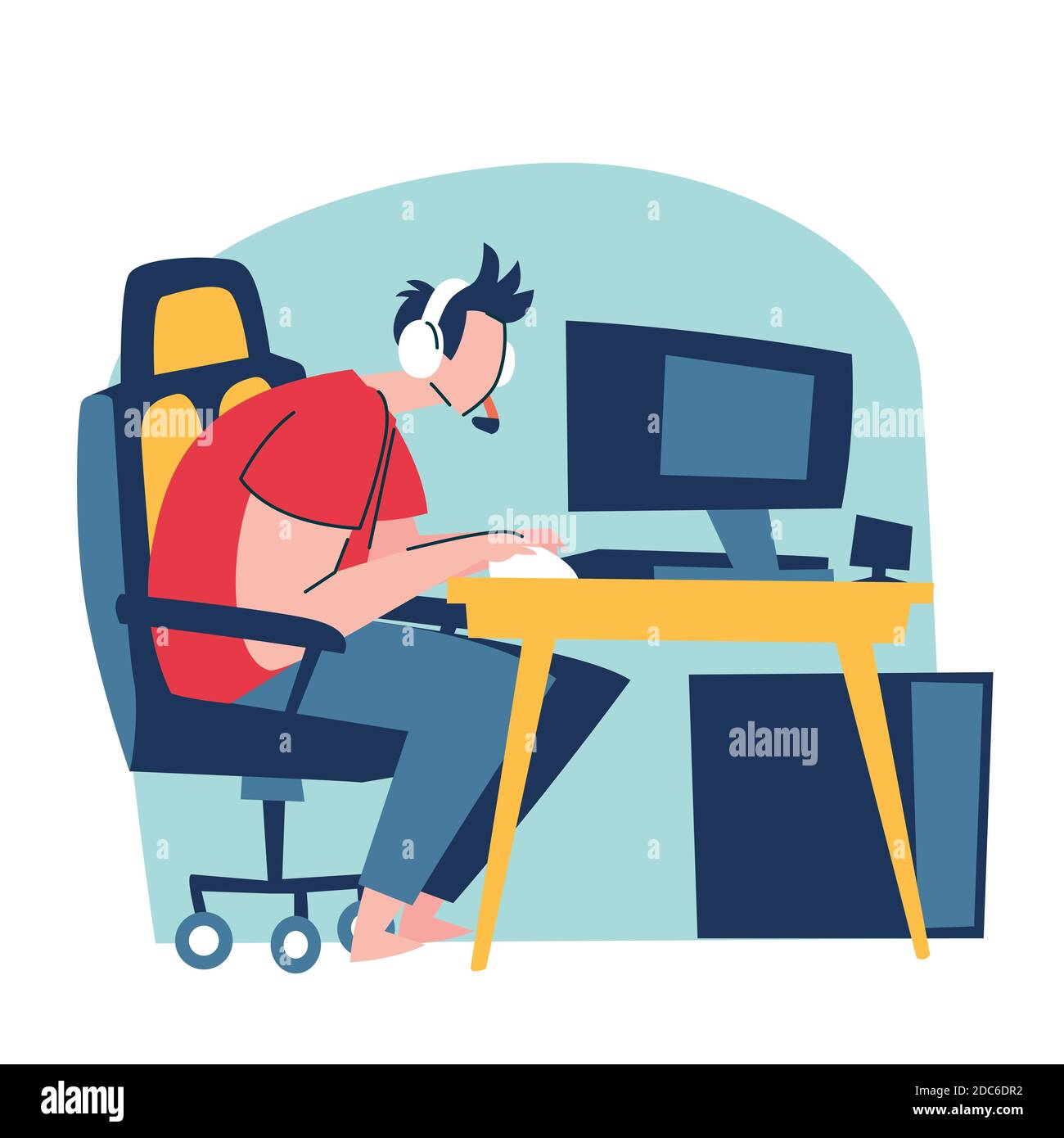 Character playing videogame Vector illustration Stock Vector Image ...