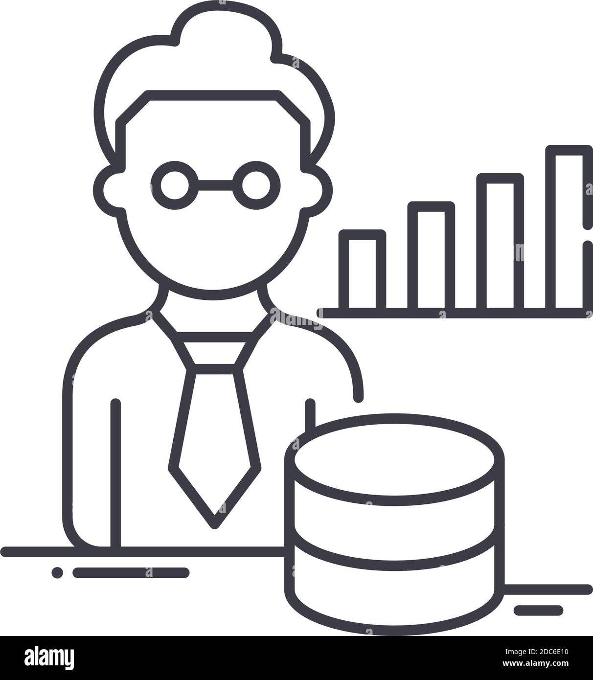 Crm icon, linear isolated illustration, thin line vector, web design ...