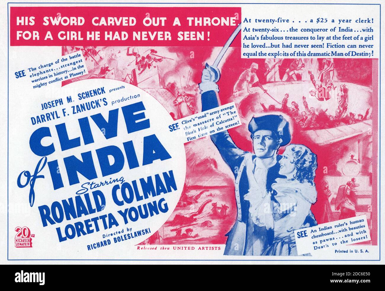 RONALD COLMAN and LORETTA YOUNG in CLIVE OF INDIA 1935 director RICHARD ...