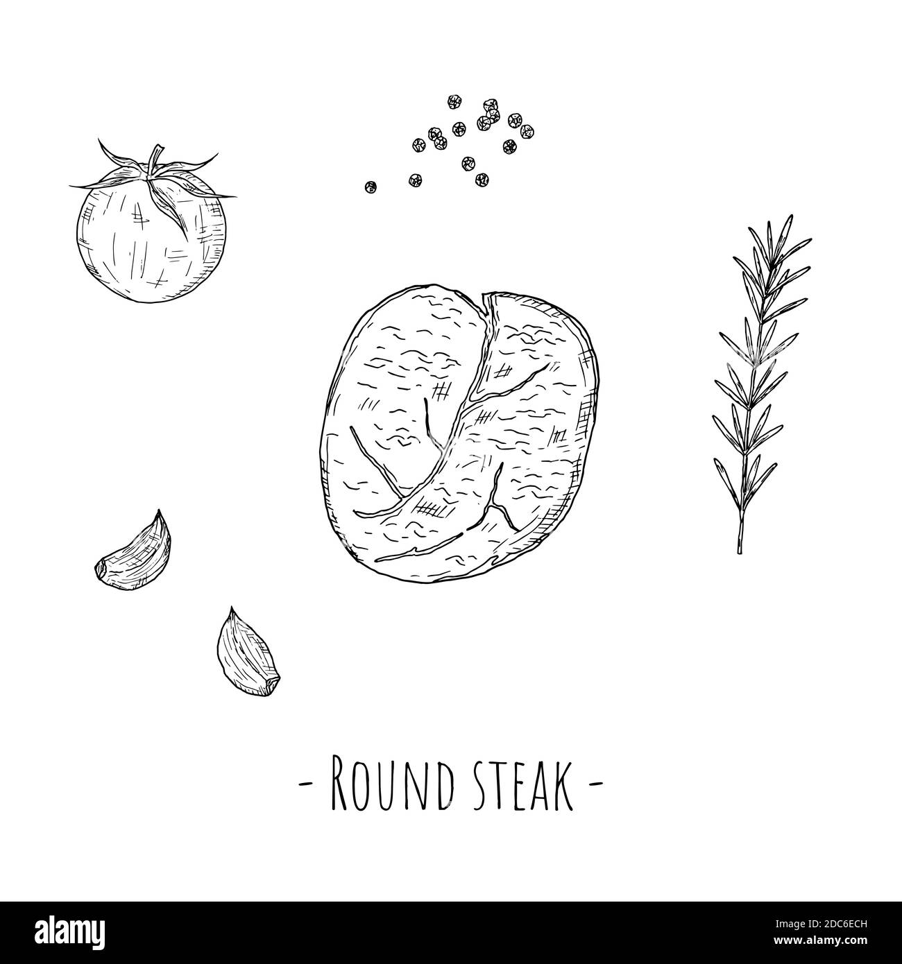 Raw veal steak Black and White Stock Photos & Images - Alamy