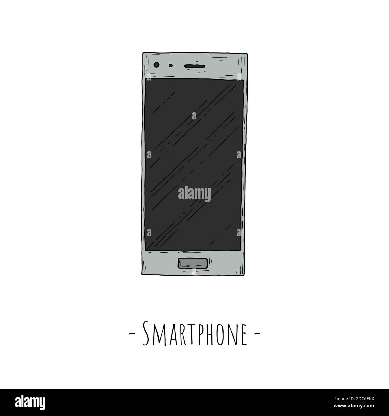 Smartphone. Vector cartoon illustration. Isolated object on white Stock ...