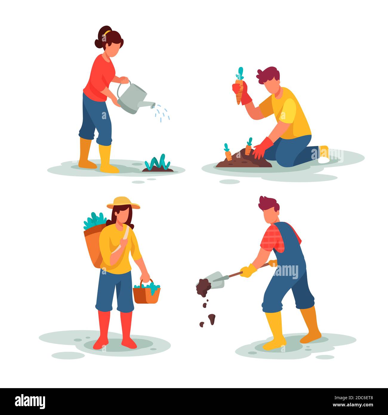 Farmer collection concept Vector illustration Stock Vector Image & Art ...