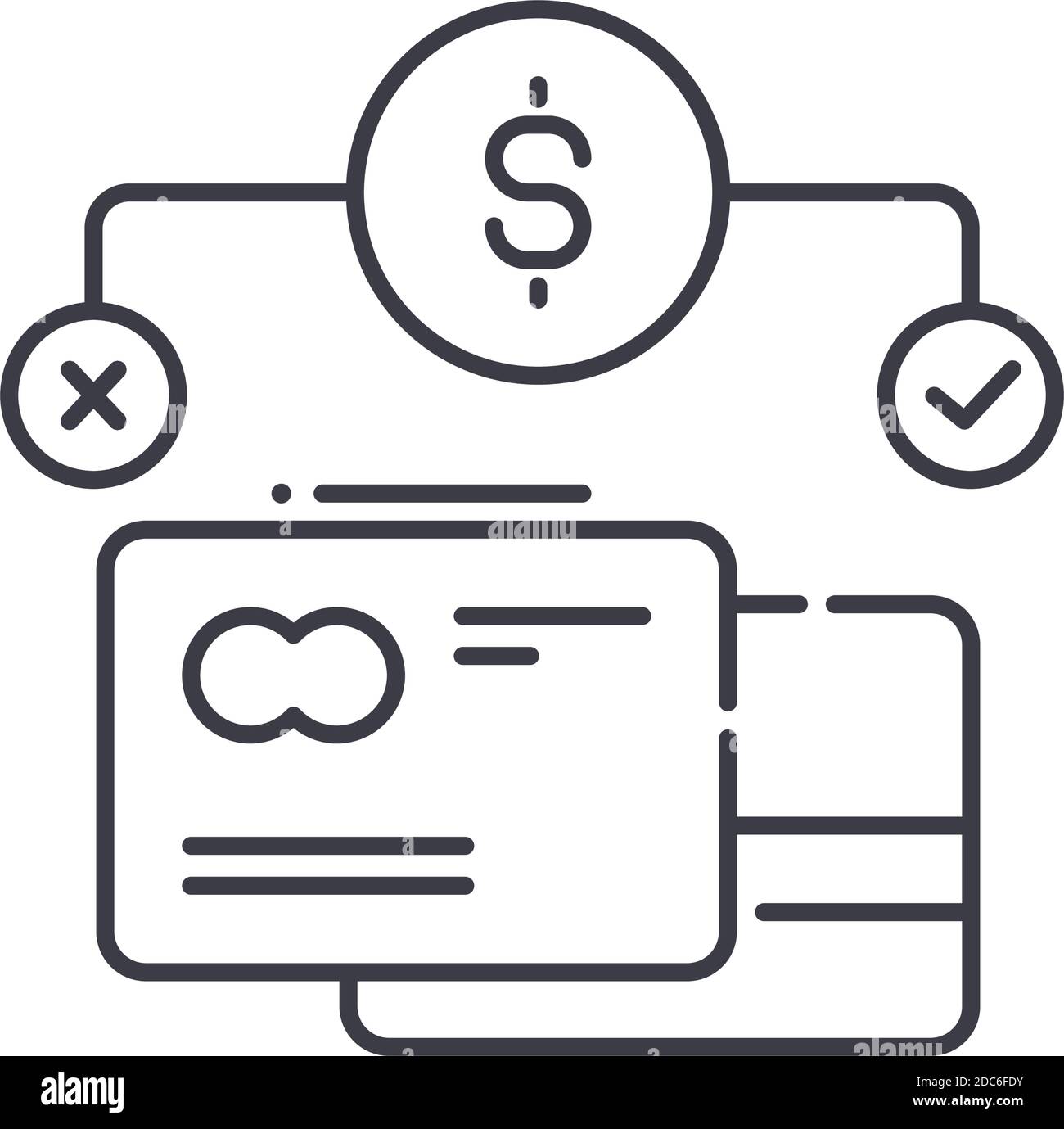 Credit history icon, linear isolated illustration, thin line vector ...