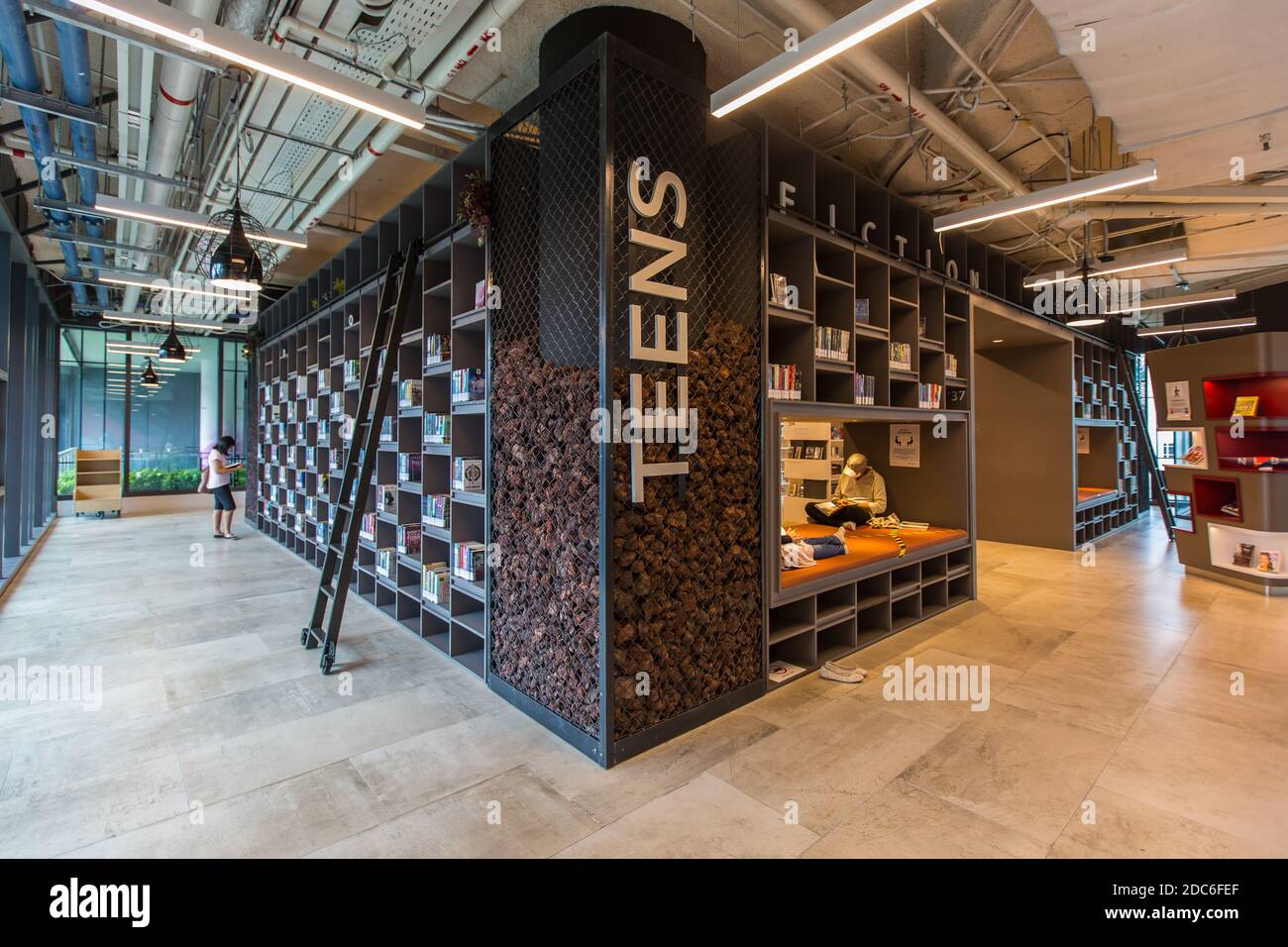 Unquie interior design of a public library for book lovers to enjoy a ...