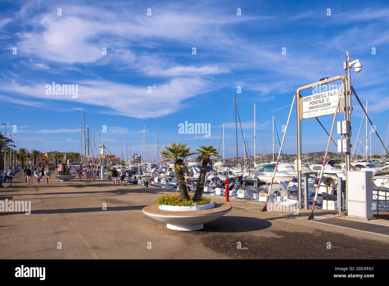 Palau, Sardinia / Italy - 2019/07/17: Panoramic view of touristic yacht ...