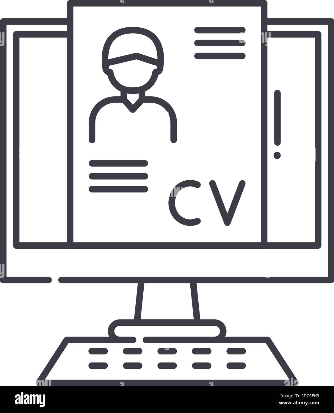 Cv resume icon, linear isolated illustration, thin line vector, web ...