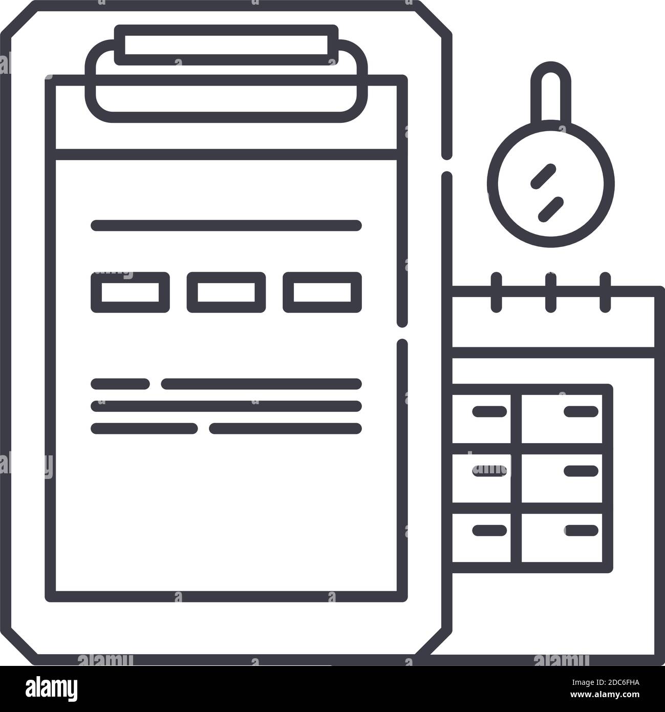 Credit report icon, linear isolated illustration, thin line vector, web ...