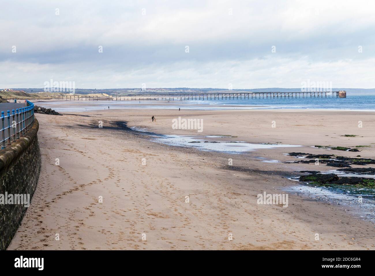 A view of the coastline at Hartlepool Headland,England,UK, showing the ...