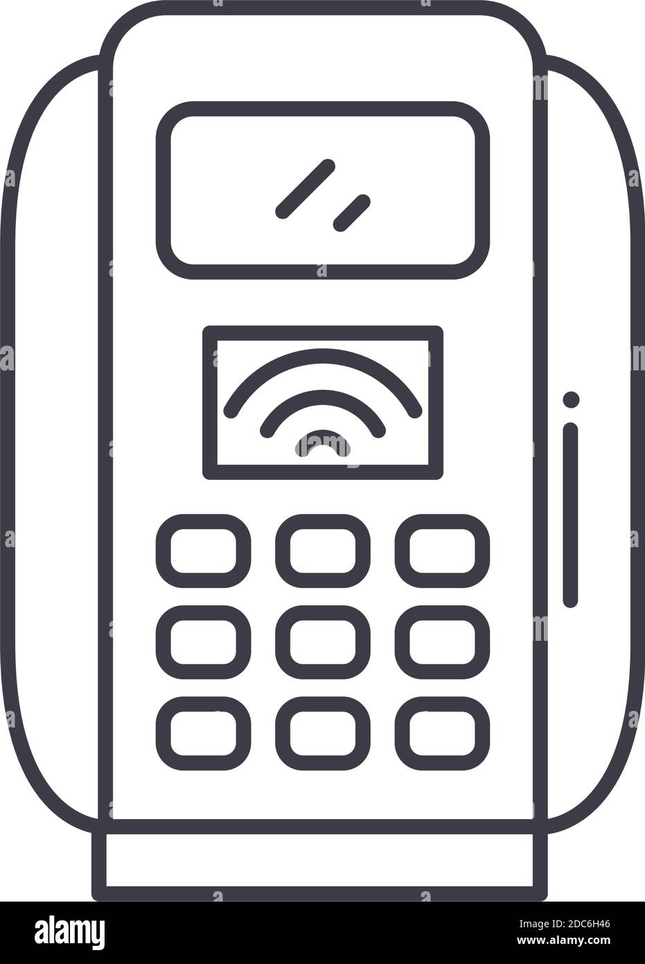Credit card machine concept icon, linear isolated illustration, thin ...