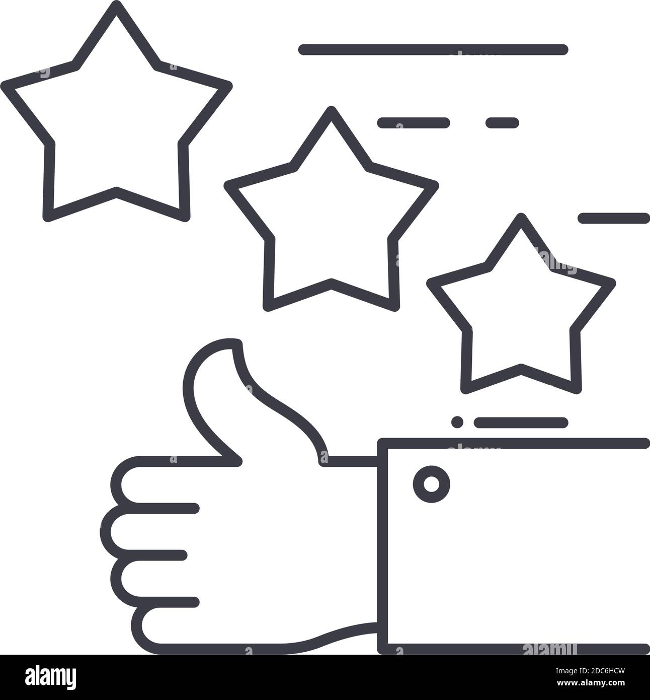 Customer satisfaction icon, linear isolated illustration, thin line ...